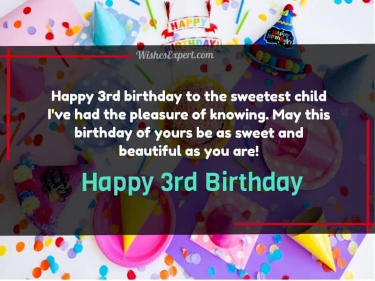 30+ Cute 3rd Birthday Wishes For Kids With Images