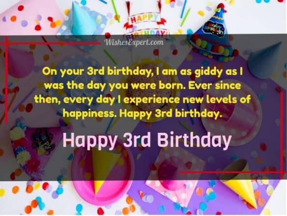 30+ Cute 3rd Birthday Wishes For Kids With Images