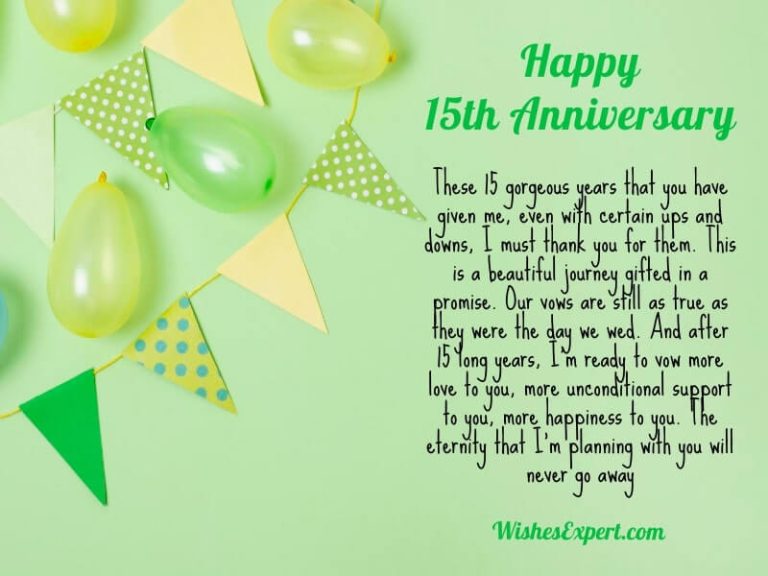 25+ Best Happy 15 Year Anniversary Wishes