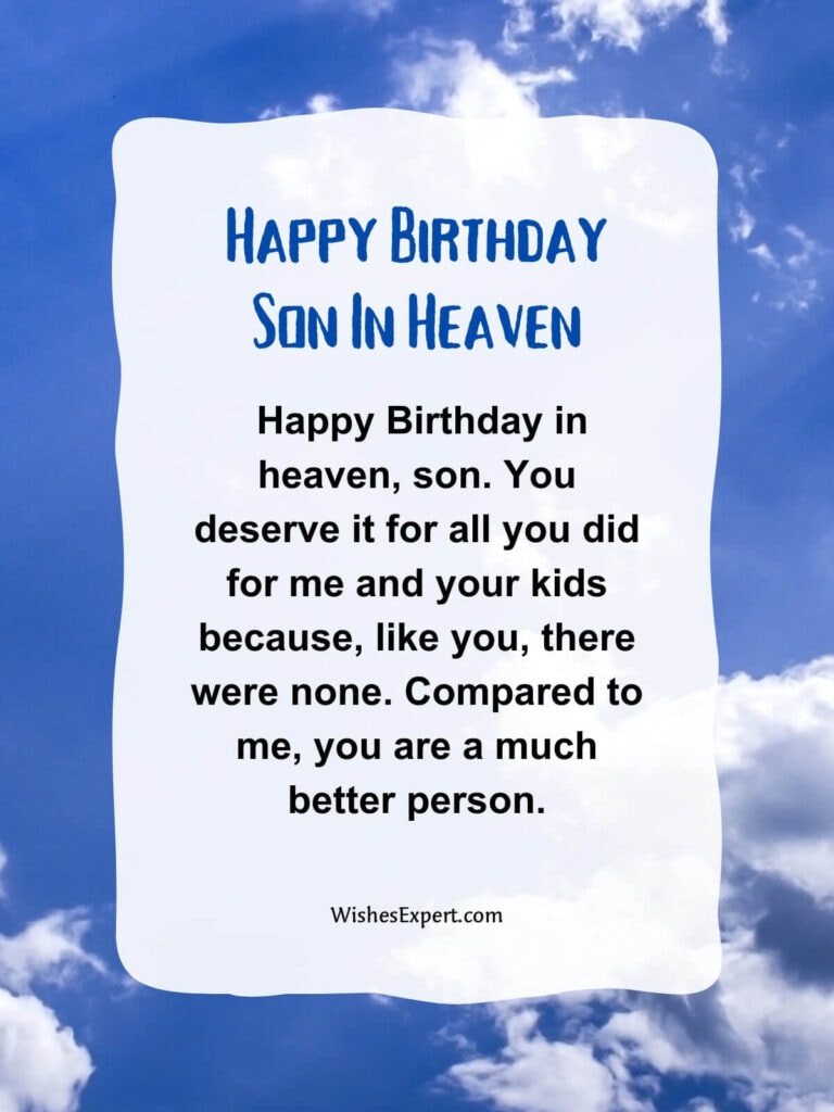 25 Heartfelt Happy Birthday In Heaven Son Quotes